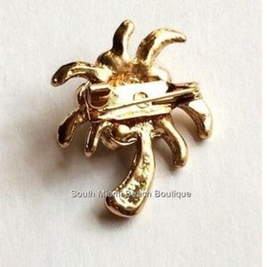 Jewelry | Gold Crystal Coconut Palm Tree Pin Brooch Island | Poshmark